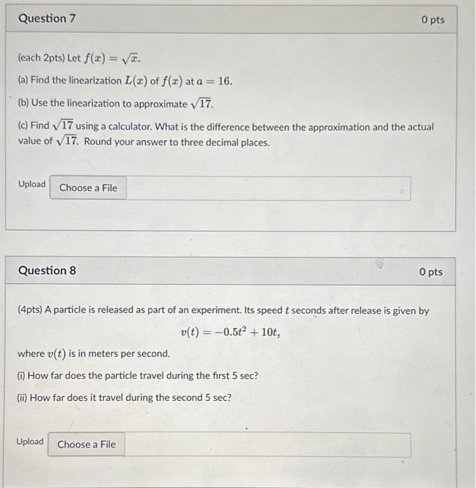 Solved (each 2pts) Let f(x)=x. (a) Find the linearization | Chegg.com