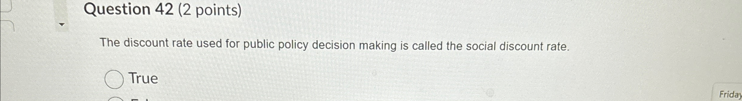 Solved Question 42 (2 ﻿points)The discount rate used for | Chegg.com