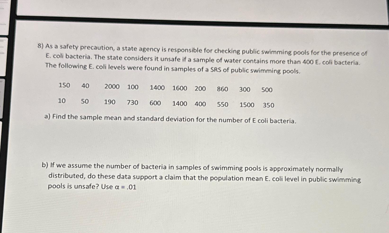 Solved As a safety precaution, a state agency is responsible | Chegg.com