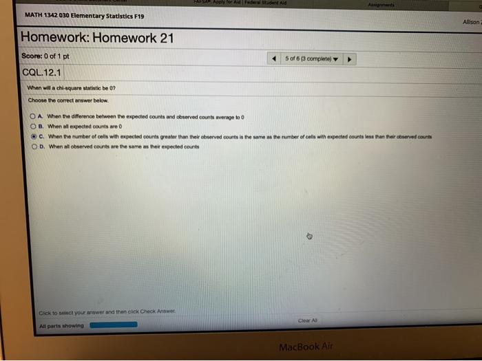 Solved HAFSA: Apply for Ald Federal Student Aid MATH 1342 | Chegg.com