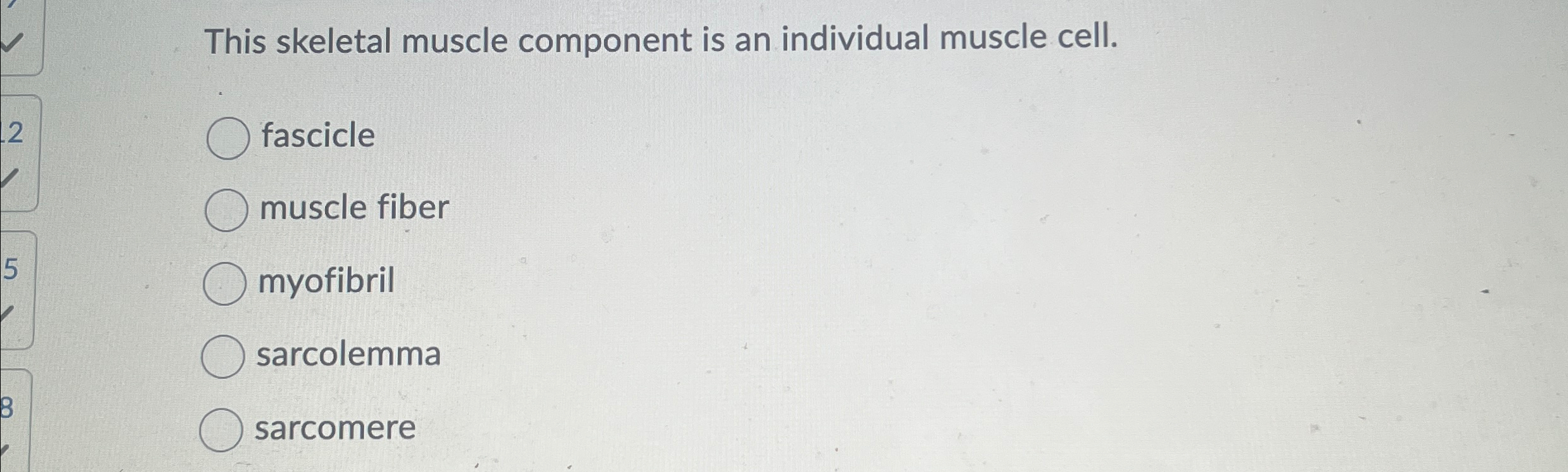 Solved This skeletal muscle component is an individual | Chegg.com