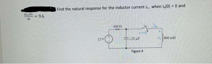 Solved Find The Natural Response For The Inductor Current