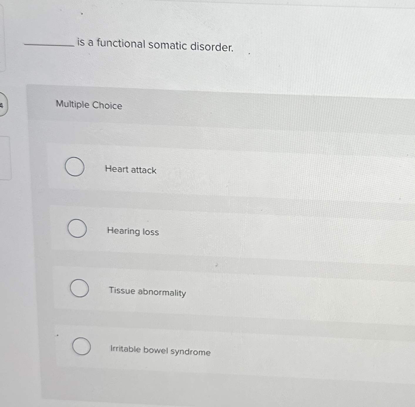 Solved is a functional somatic disorder.Multiple ChoiceHeart | Chegg.com