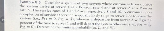 Solved Example 8.6 Consider a system of two servers where | Chegg.com