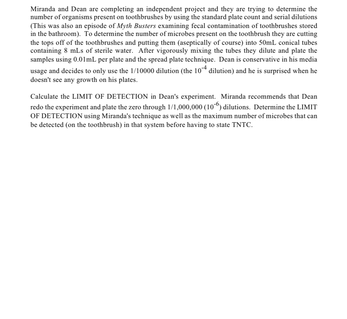 Solved Calculate the LIMIT OF DETECTION in Dean's | Chegg.com