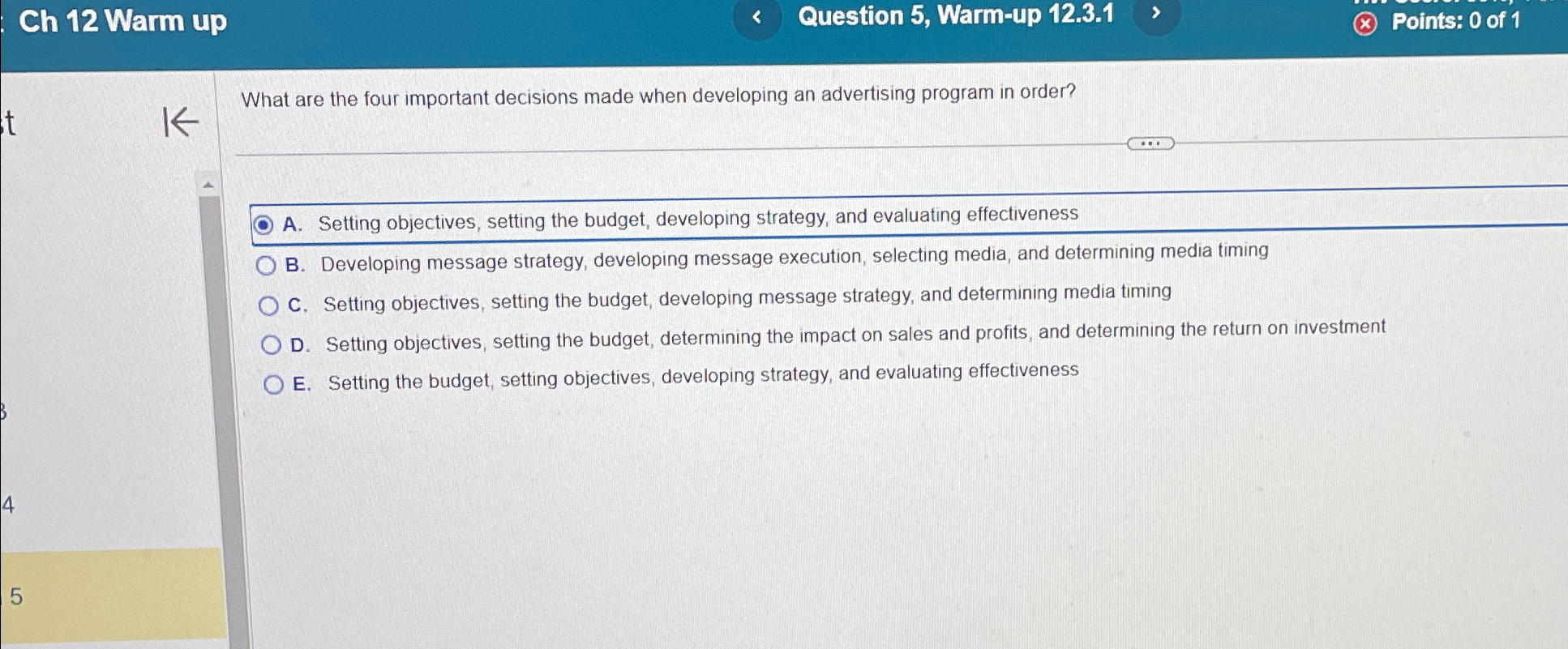 Solved Ch 12 ﻿Warm upQuestion 5, ﻿Warm-up 12.3.1Points: 0 | Chegg.com