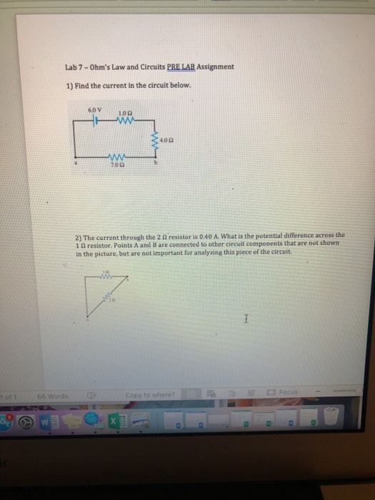 Solved Lab 7 - Ohm's Law and Circuits PRE LAB Assignment 1) | Chegg.com