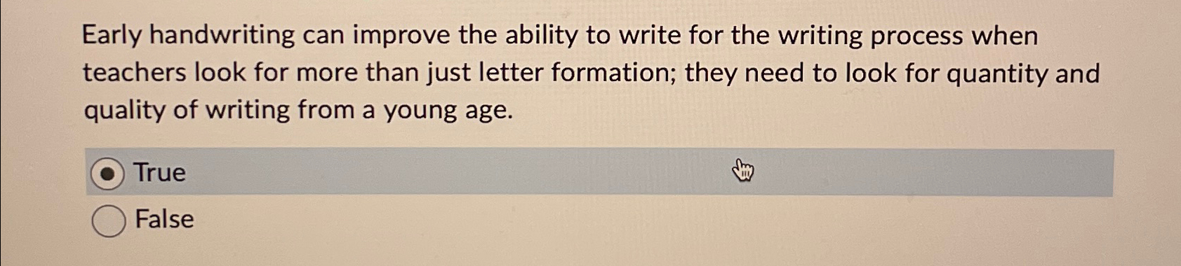 Solved Early handwriting can improve the ability to write | Chegg.com