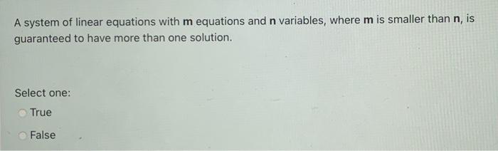 Solved A system of linear equations with m equations and n | Chegg.com