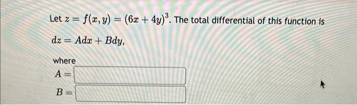 Solved The total differentiation of this function is | Chegg.com