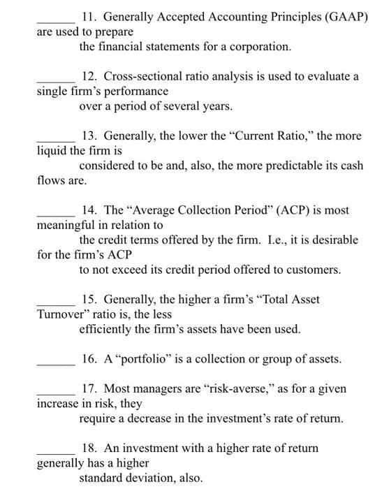 Solved 11. Generally Accepted Accounting Principles (GAAP) | Chegg.com