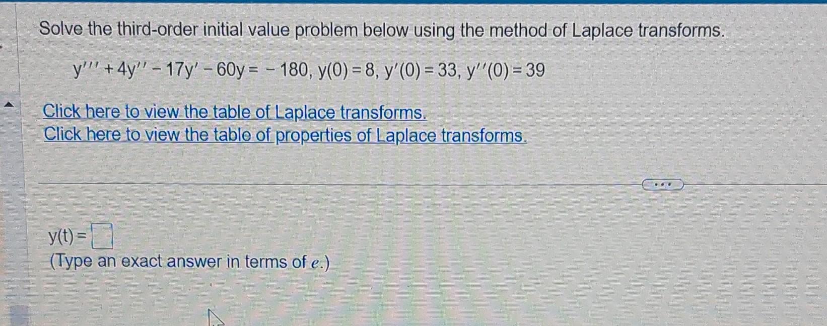 Solved Solve the third-order initial value problem below | Chegg.com