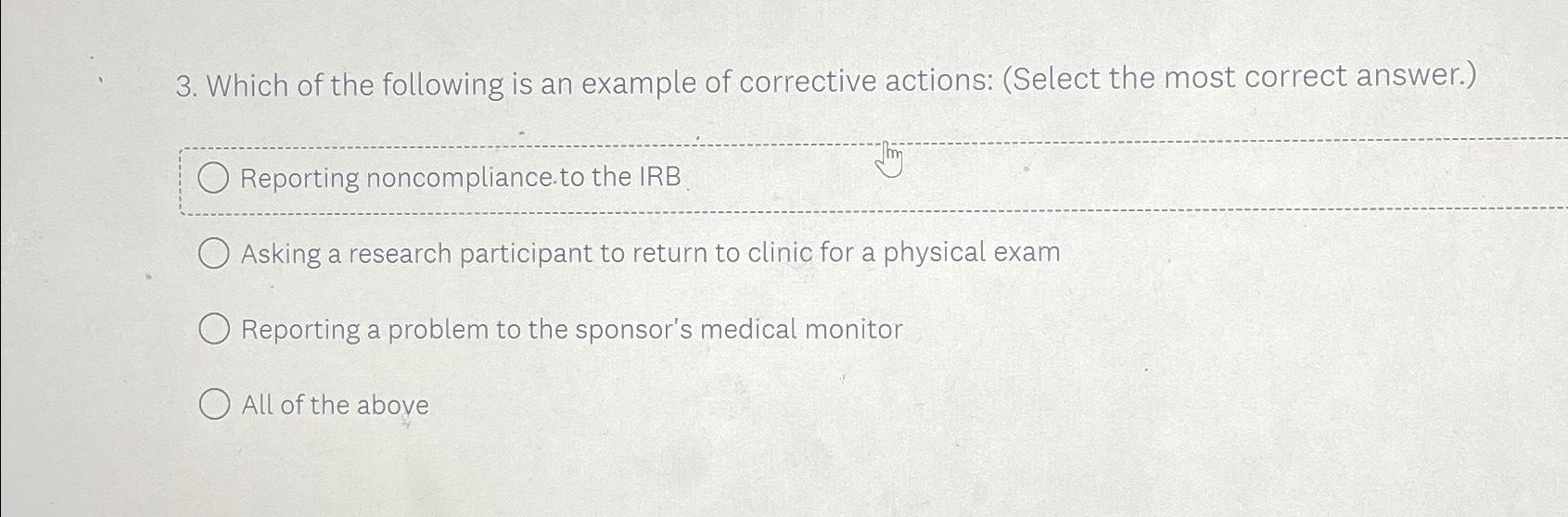 Solved Which of the following is an example of corrective | Chegg.com