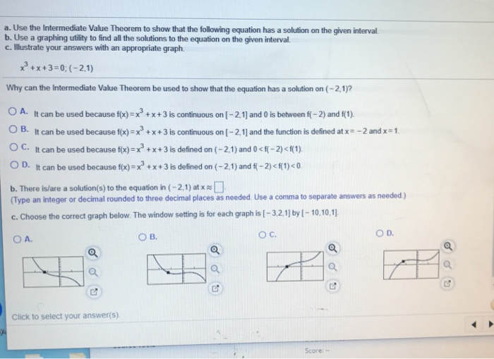 Solved a. Use the Intermediate Value Theorem to show that | Chegg.com