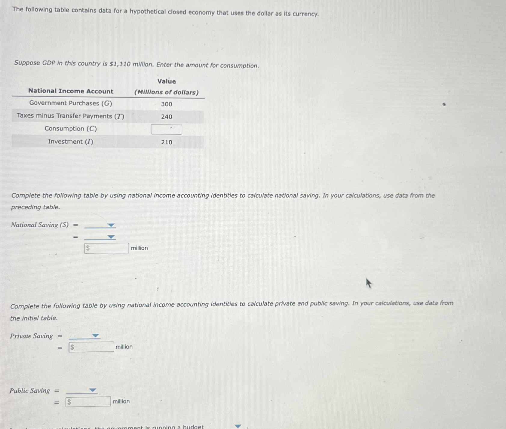 Solved The following table contains data for a hypothetical | Chegg.com