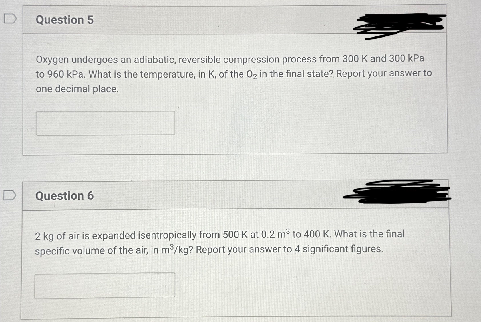 Solved Question 5Oxygen undergoes an adiabatic, reversible | Chegg.com