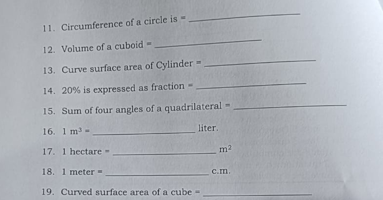 Solved Circumference of a circle is =Volume of a cuboid | Chegg.com