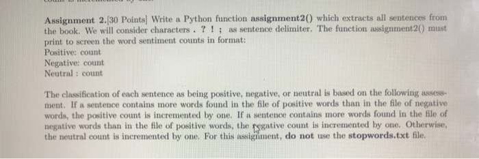Assignment 2.[30 Points) Write a Python function | Chegg.com