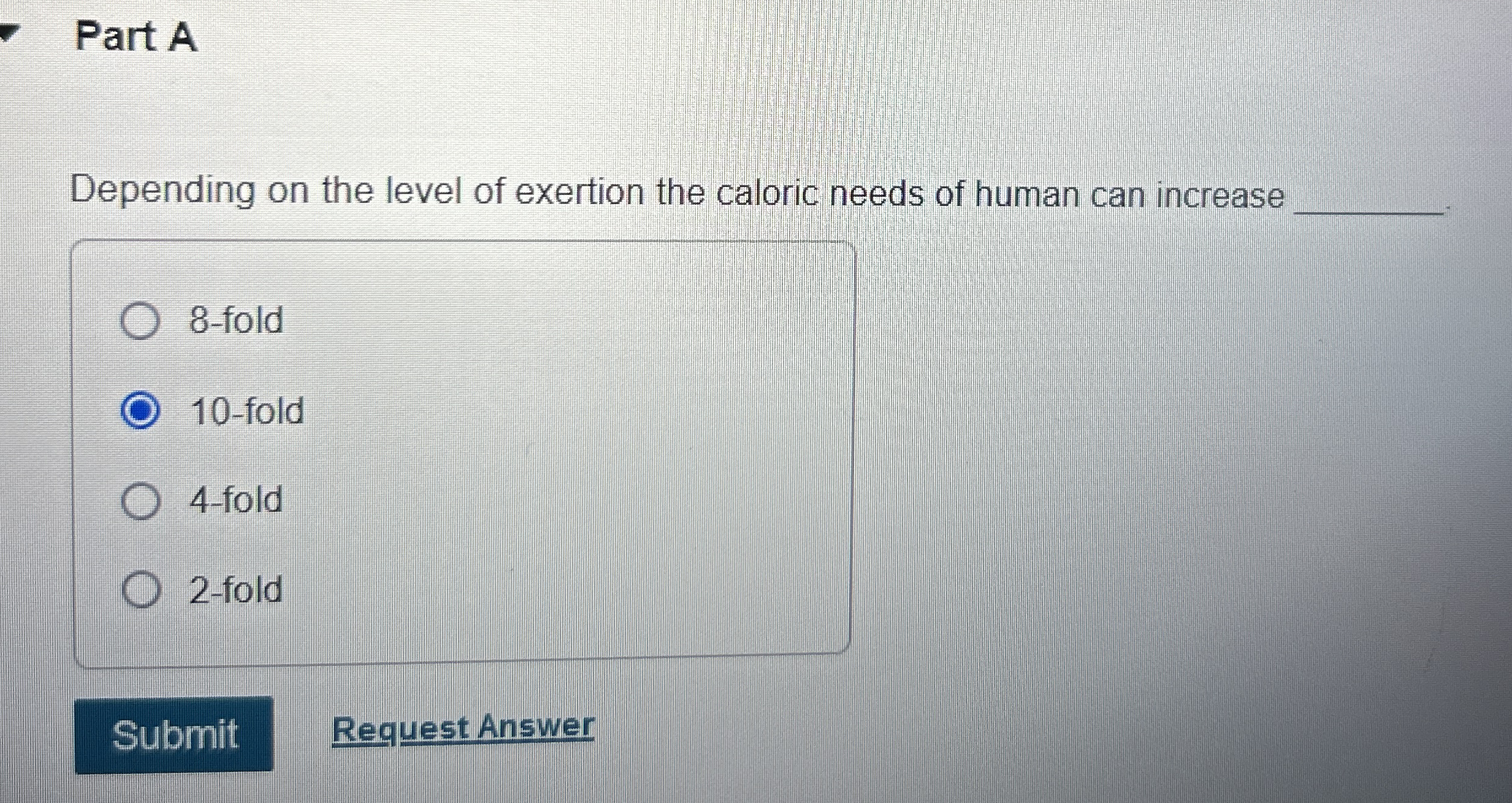 [Solved]: Part A Depending on the level of exertion the calo