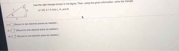 Solved A Use the right triangle shown in the figure. Then, | Chegg.com
