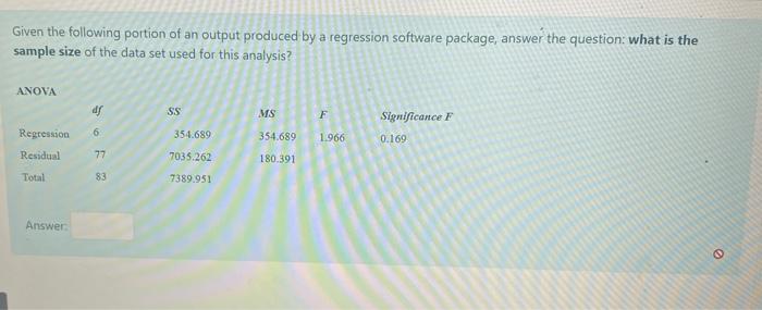 Solved Given the following portion of an output produced by | Chegg.com