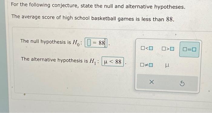 Solved For the following conjecture, state the null and | Chegg.com