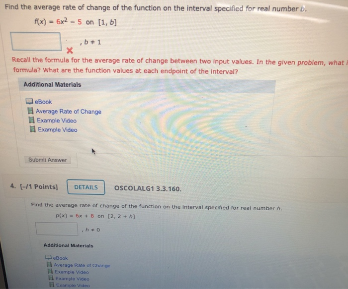 Solved Find The Average Rate Of Change Of The Function On Chegg