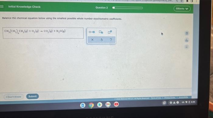 Solved = Initial Knowledge Check Question 2 Gilberto V | Chegg.com