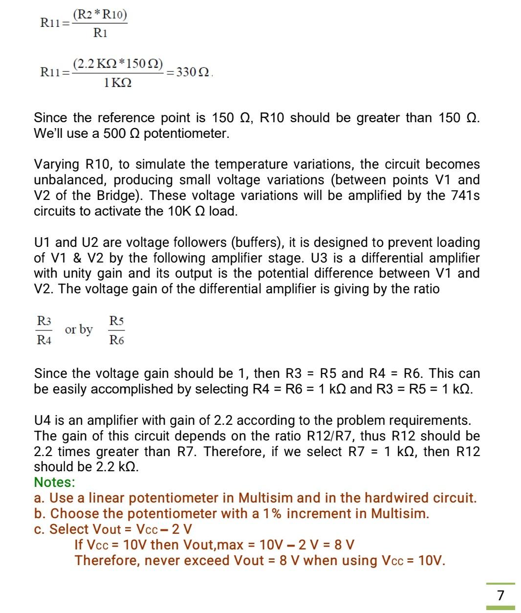 Solved Potentiometer R10 will simulate the behavior of the | Chegg.com