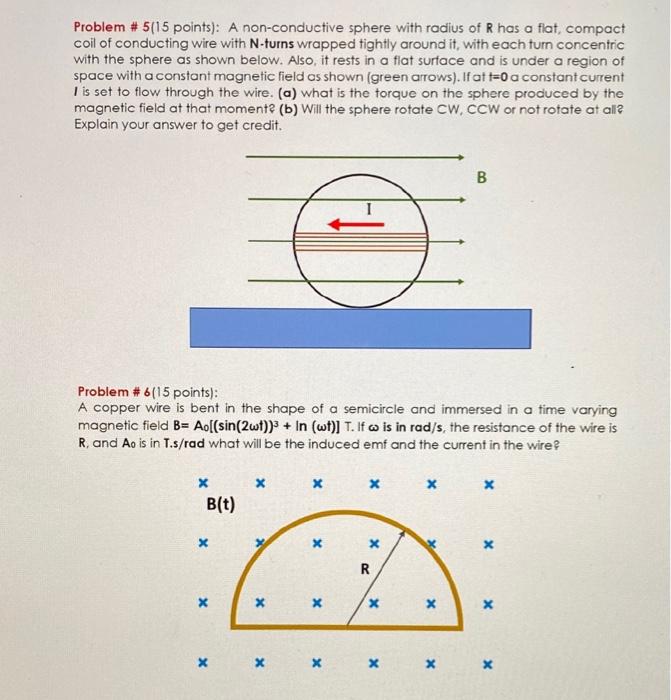 Solved Problem #5/15 points): A non-conductive sphere with | Chegg.com