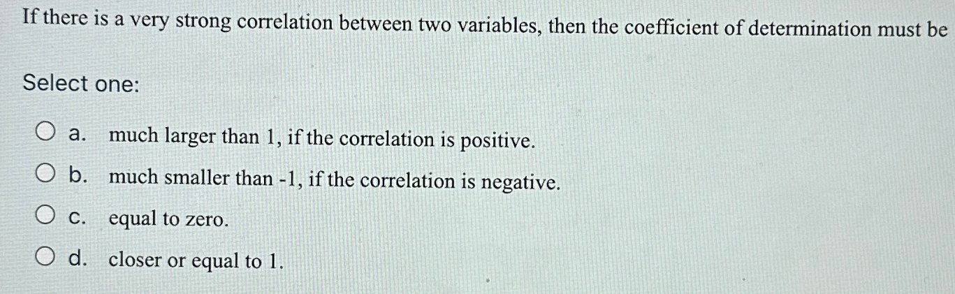 Solved If there is a very strong correlation between two | Chegg.com