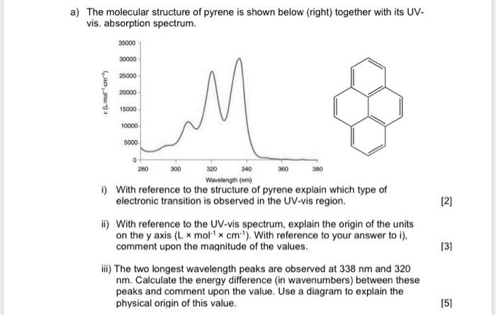 Solved a) The molecular structure of pyrene is shown below | Chegg.com