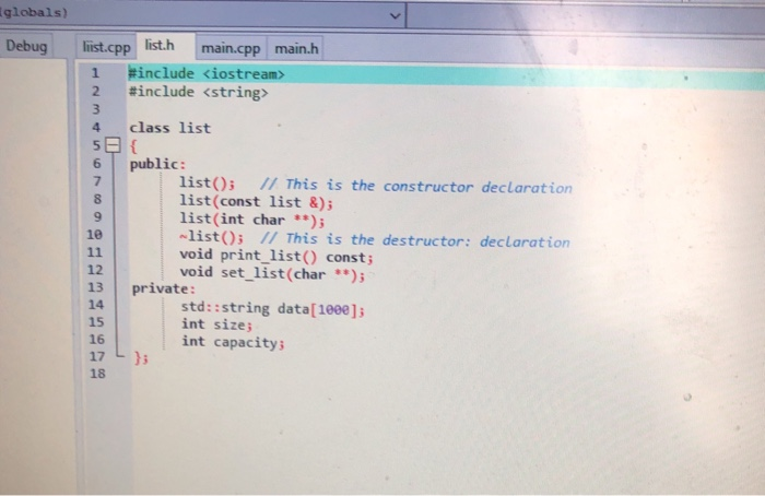 Solved I attached my main.h, main.cpp, list.h, list.cpp.I | Chegg.com