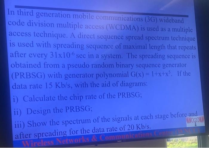 In third generation mobile communications (3G) | Chegg.com