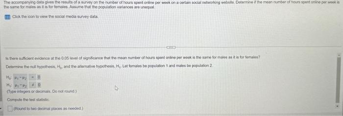 Solved Compute The Test Statistic P Value And Should We 7310