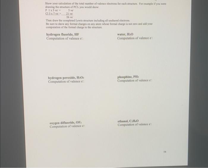 Solved Show your ealculation of the total mumber of valense | Chegg.com