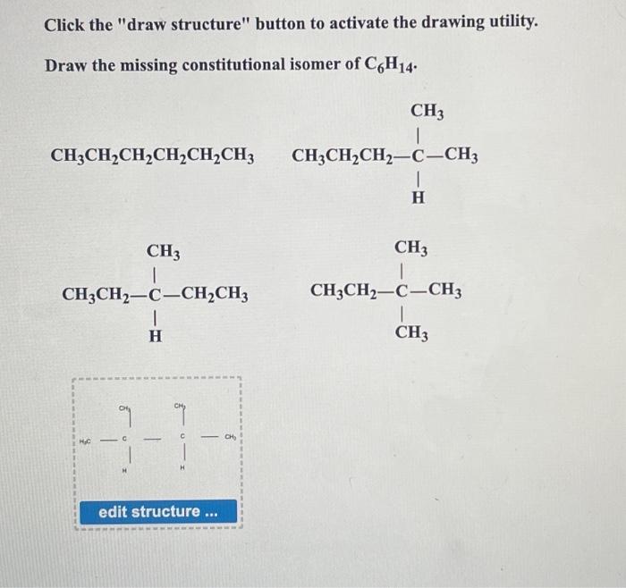 Solved Click the "draw structure" button to activate the | Chegg.com