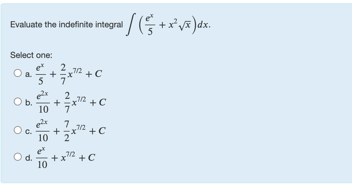 Solved Evaluate the indefinite integral | Chegg.com