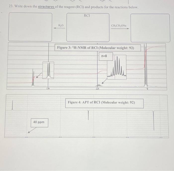 Solved 23. Write down the structures of the reagent (RCl) | Chegg.com