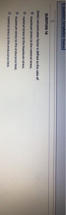 Solved Question Completion Status: QUESTION 14 Stress | Chegg.com