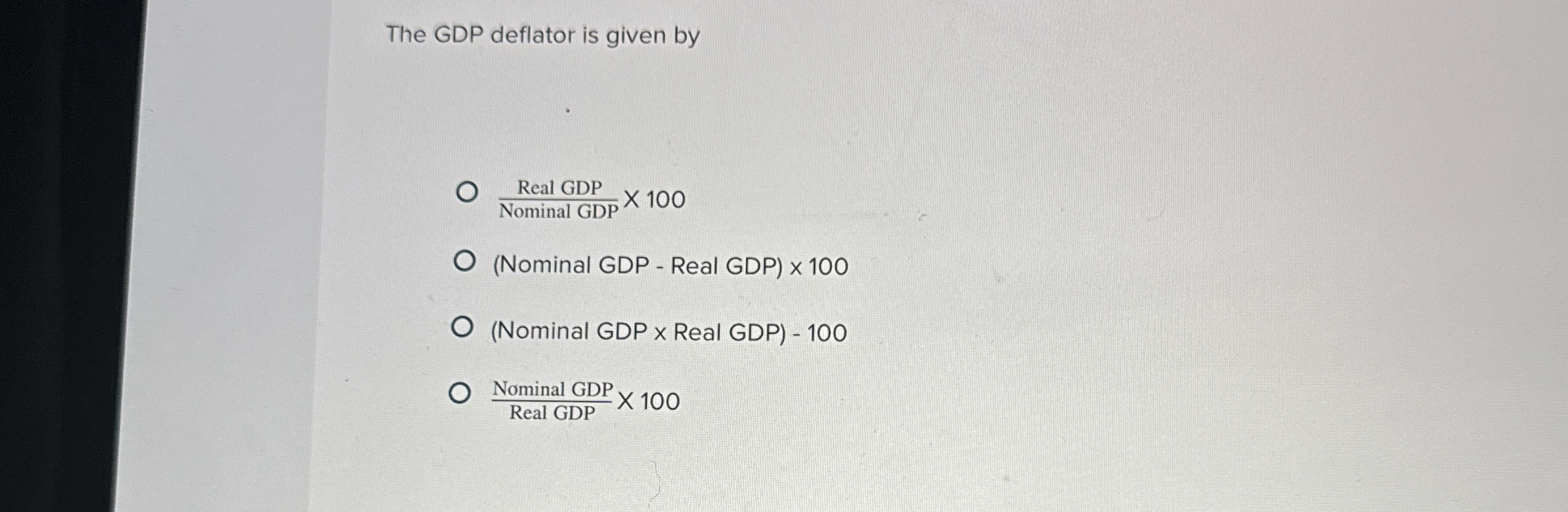 Solved The GDP deflator is given | Chegg.com