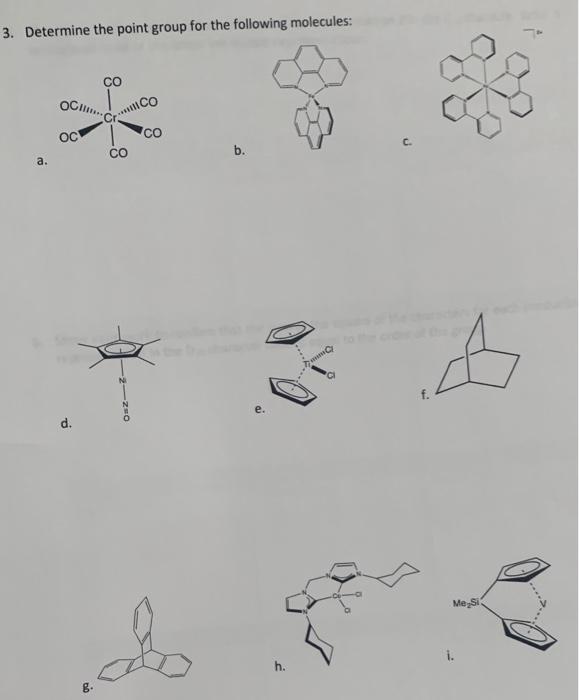 Solved 3. Determine the point group for the following | Chegg.com
