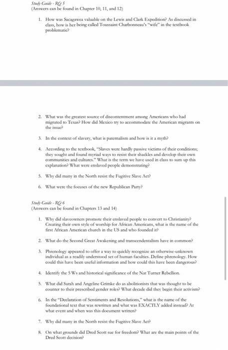 US history questions, if you can answer them ASAP, it | Chegg.com