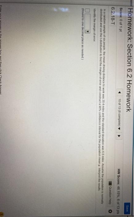 Solved Homework Section 6 2 Homework Save Score 0 Of 1 Pt
