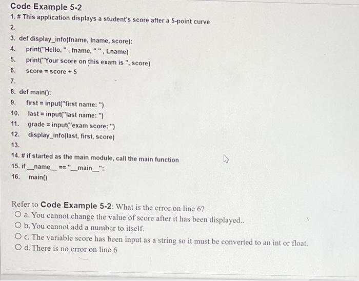 Solved Code Example 5-2 1. # This application displays a | Chegg.com
