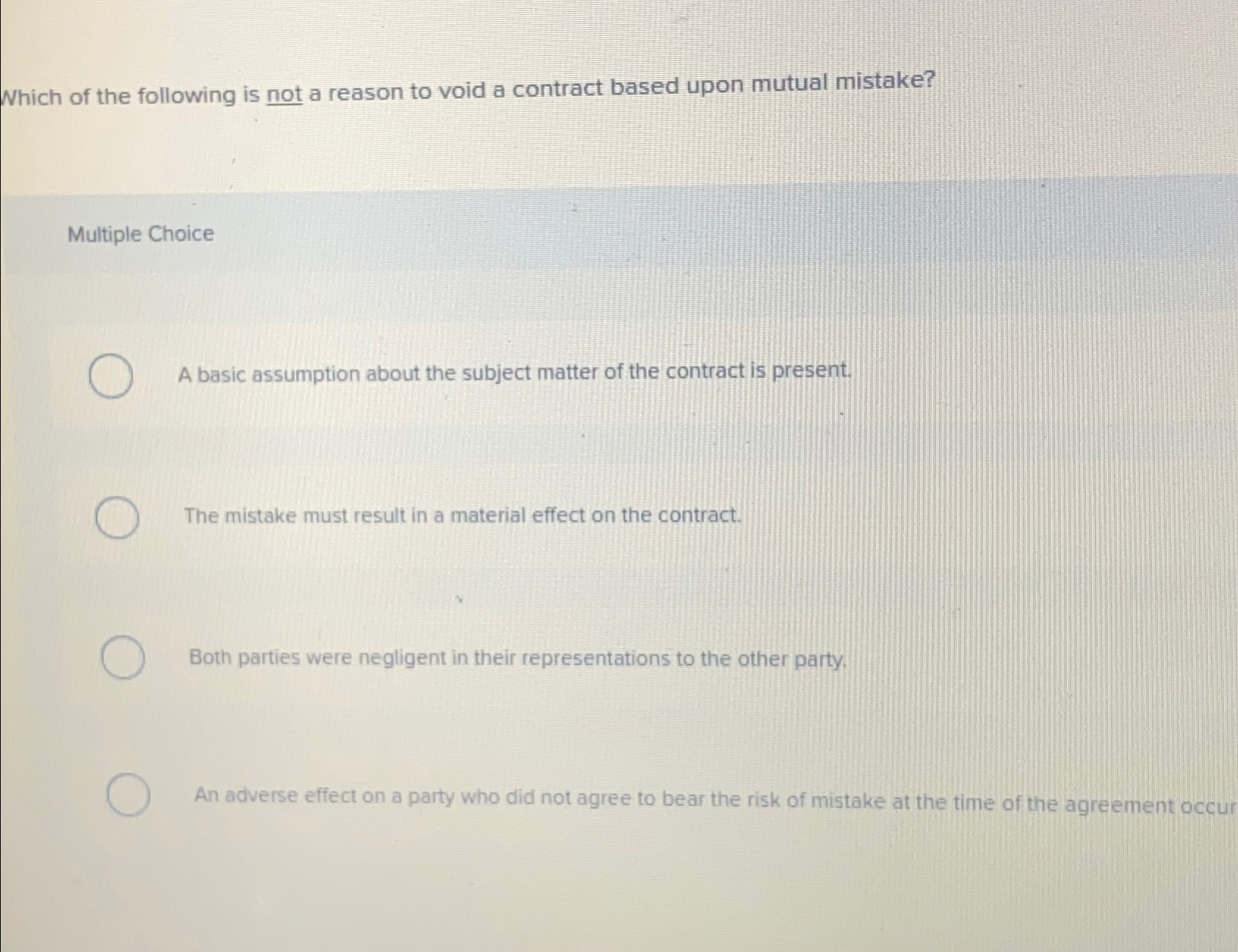 Solved Which of the following is not a reason to void a | Chegg.com