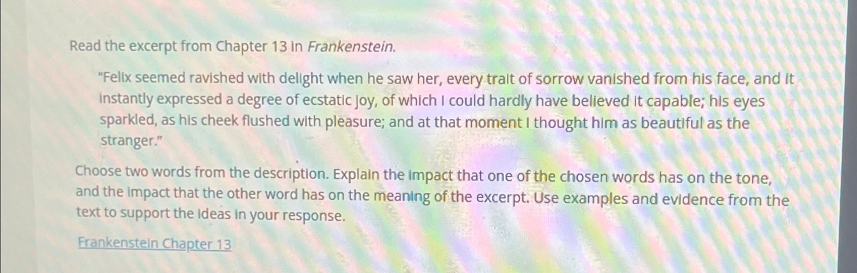 Solved Read the excerpt from Chapter 13 ﻿in | Chegg.com