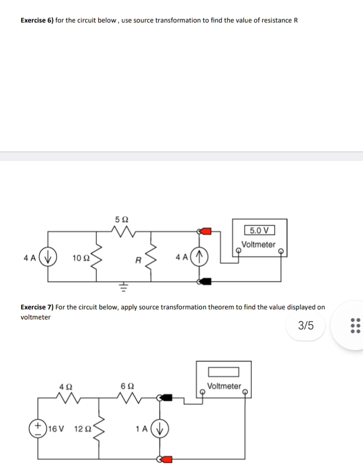 Solved Exercise 6) ﻿for the circuit below, use source | Chegg.com