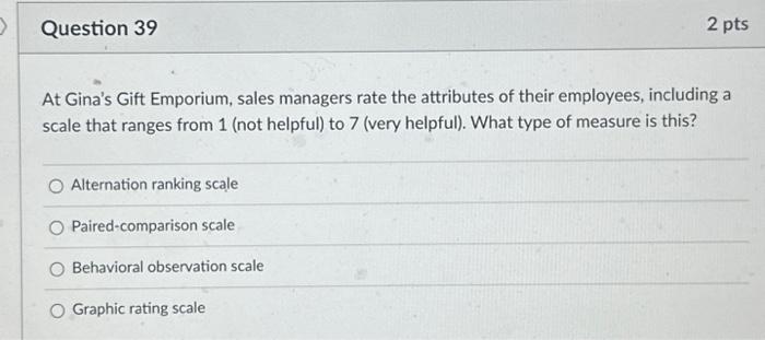 Solved At Gina's Gift Emporium, sales managers rate the | Chegg.com