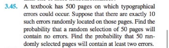 Solved 5. A textbook has 500 pages on which typographical | Chegg.com